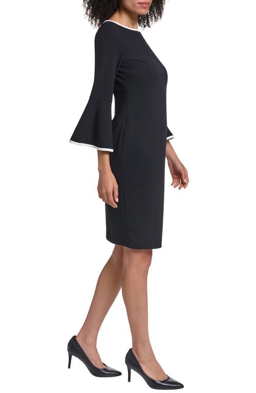 KARL LAGERFELD PARIS flare sleeve scuba sheath dress